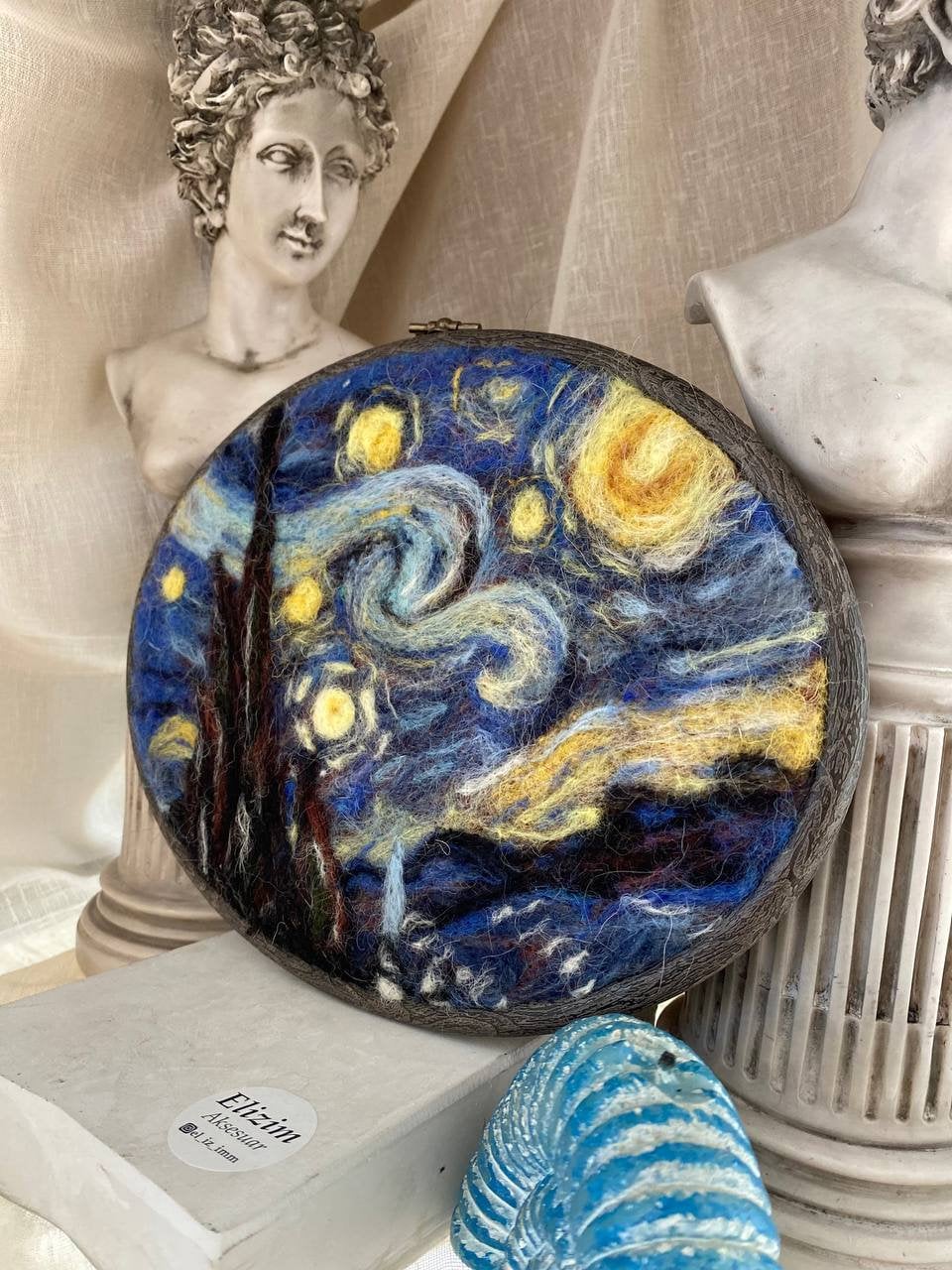Wool Painting Starry Night, Van Gogh, Felt Wall, Wall Decor - Etsy