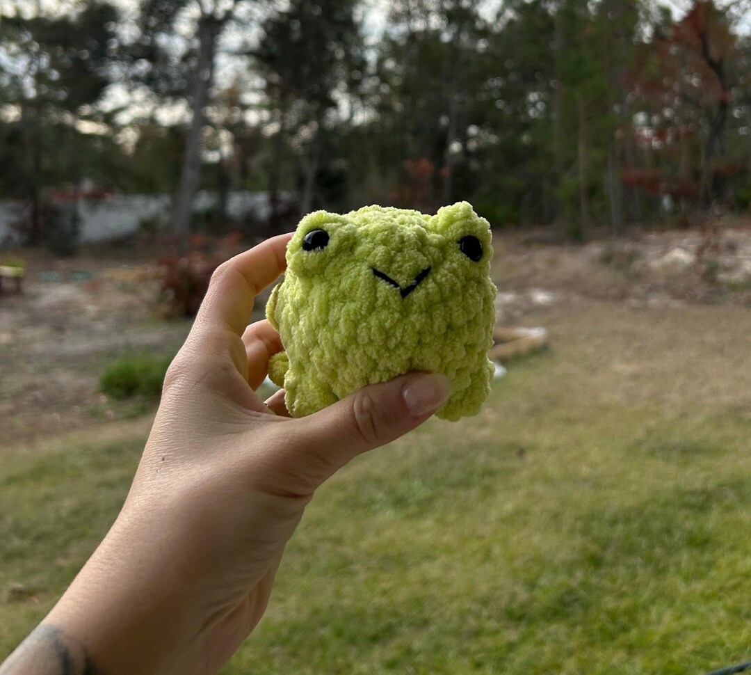 Crochet Frog Plushie | Chubby Frog Stuffy, Smiling, Cute | Toddler ...