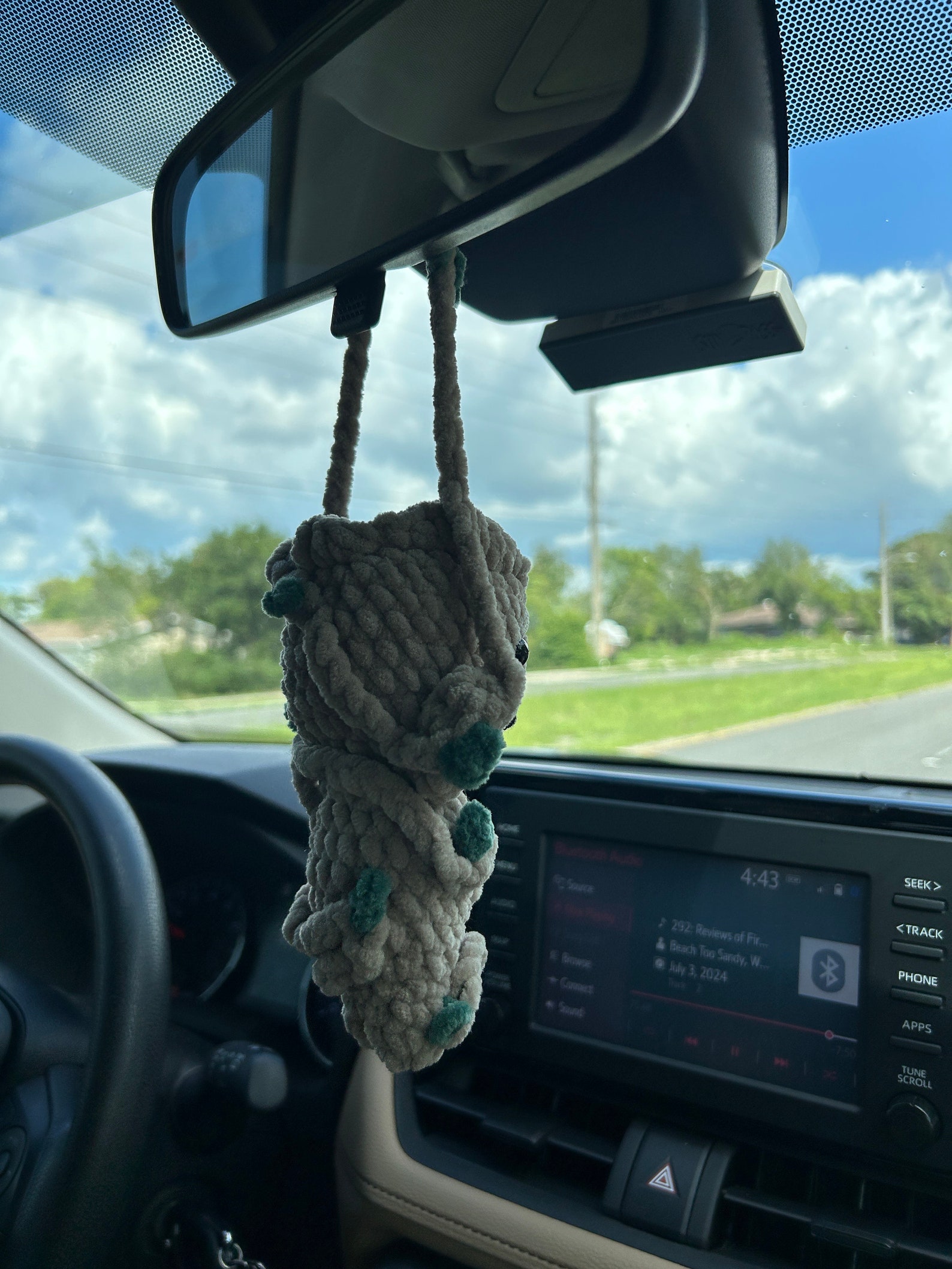 Crochet Swinging Baby Tree Man | Car Mirror Accessory, Hanging Tree Man ...