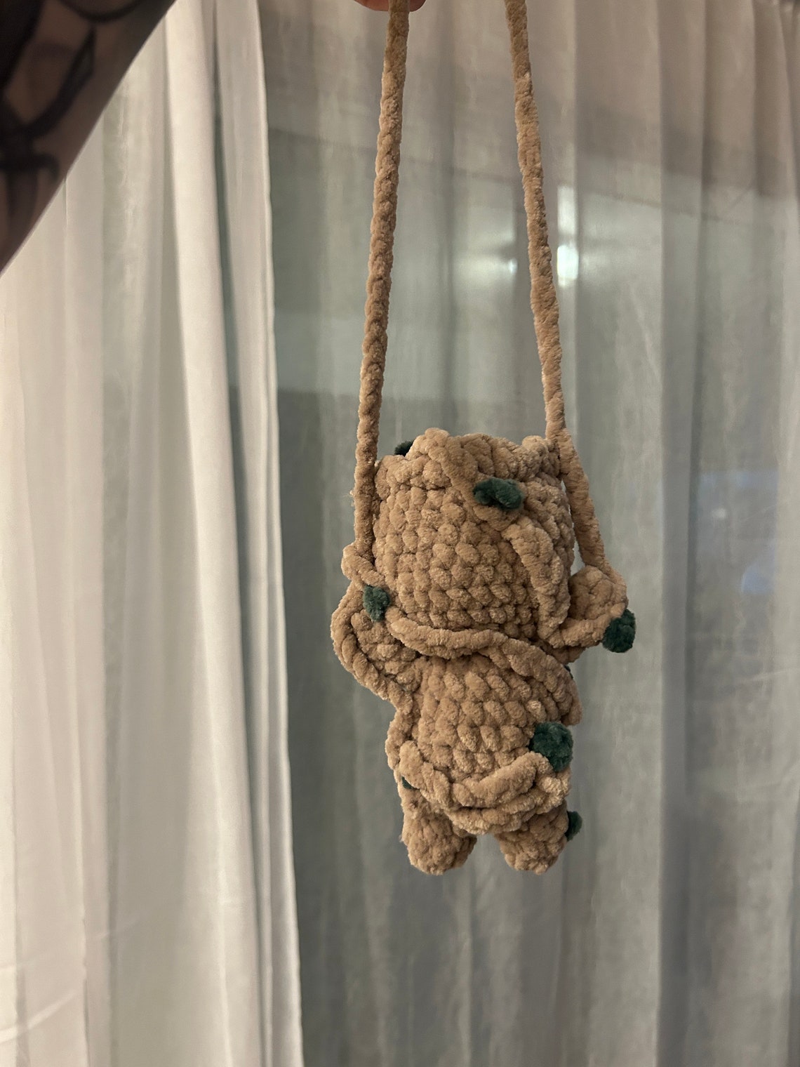 Crochet Swinging Baby Tree Man | Car Mirror Accessory, Hanging Tree Man ...