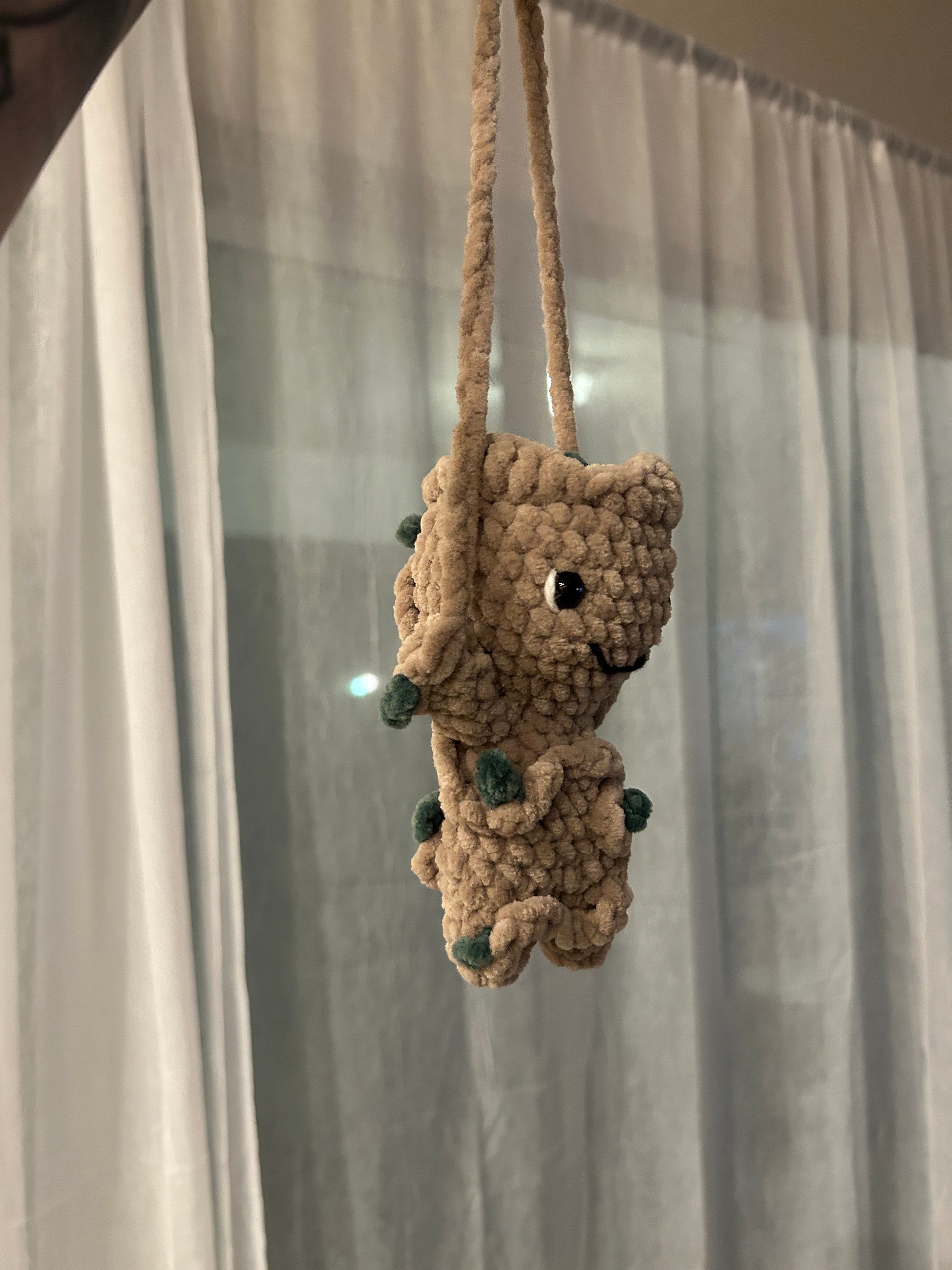 Crochet Swinging Baby Tree Man | Car Mirror Accessory, Hanging Tree Man ...