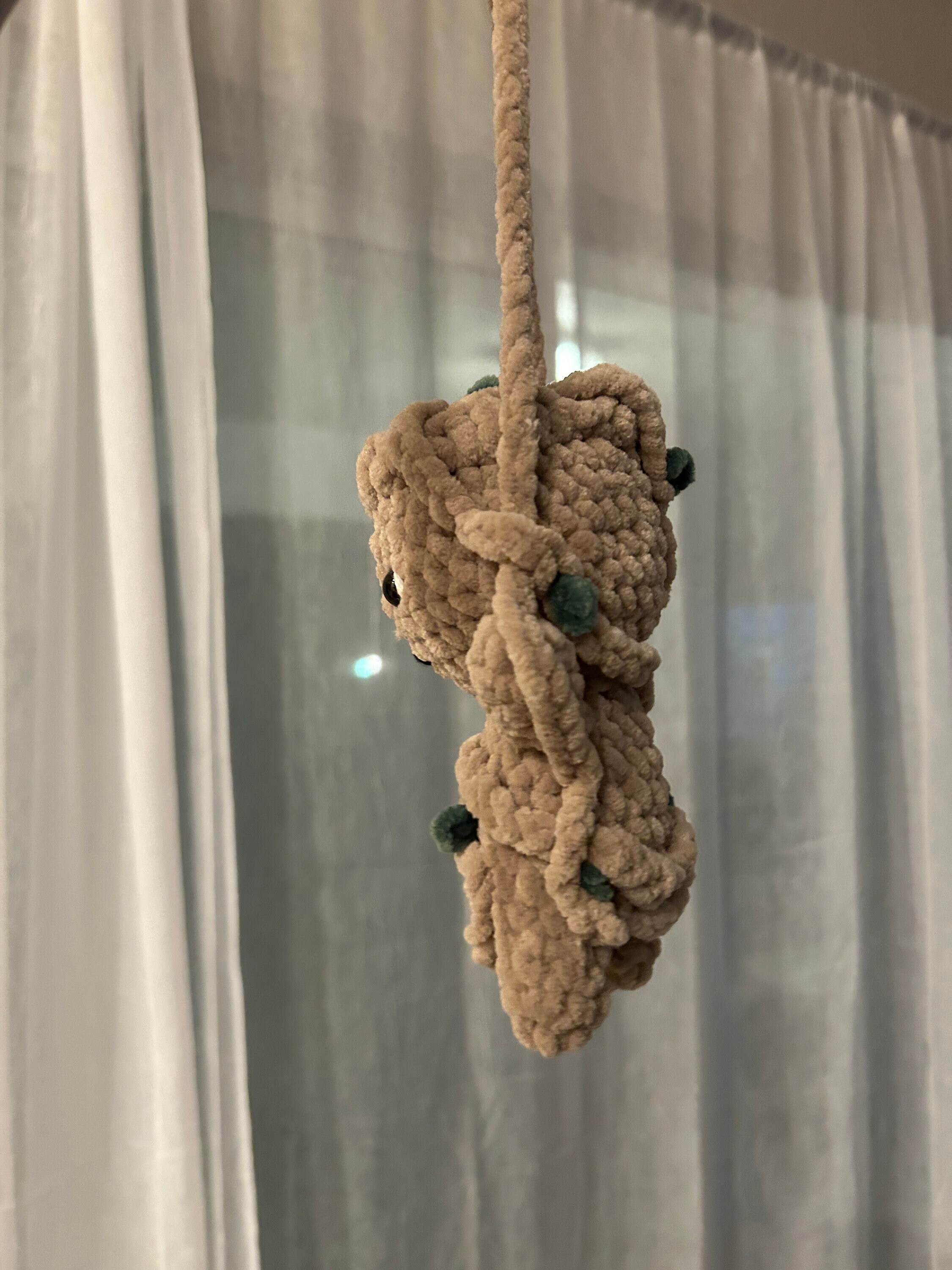 Crochet Swinging Baby Tree Man | Car Mirror Accessory, Hanging Tree Man ...