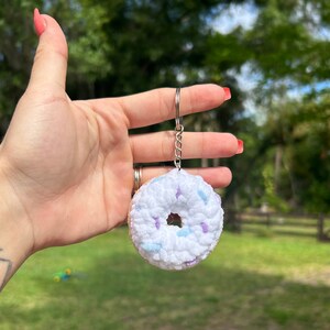 Crochet Donut Keychain | Custom Colors Available | Donut W/ Sprinkles ...