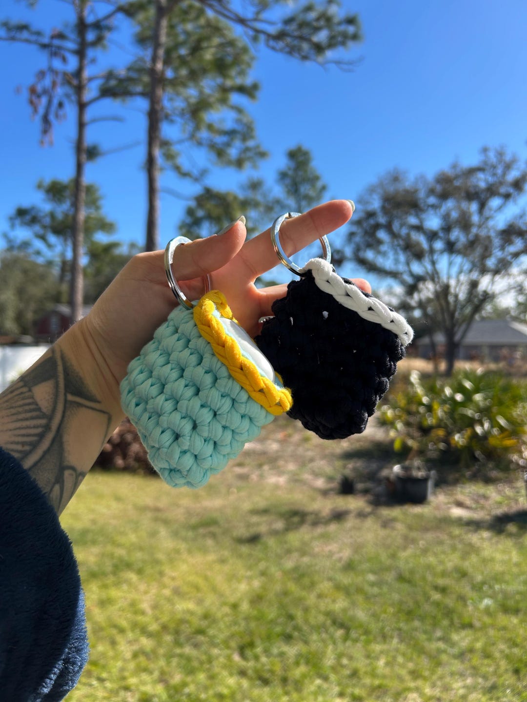 Crochet Ear Bud Holder, AirPod Holder, CUSTOM COLORS AVAILABLE | Custom ...