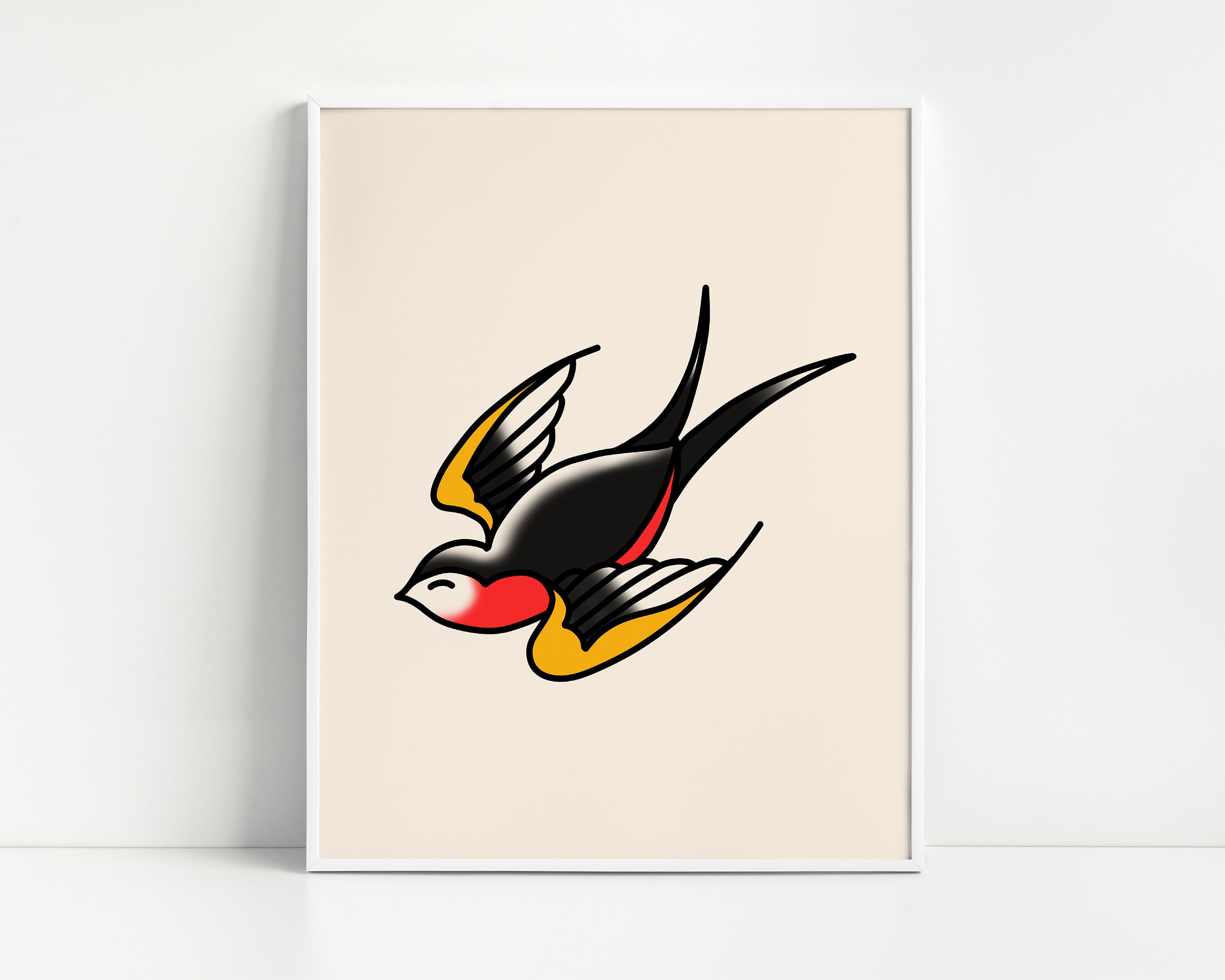 Tattoo Style Swallow Printable Wall Art Digital Download, Bold ...