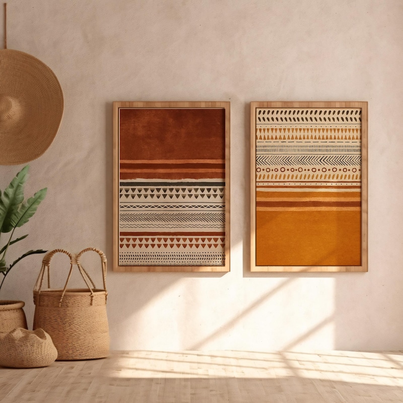 Terracotta and Teal Wall Art - Etsy UK
