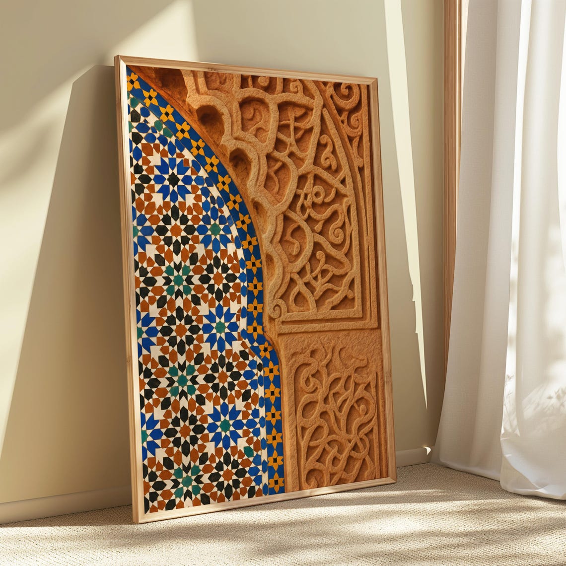 Islamic Geometric Art Print: Andalusian Architecture, Moorish Pattern ...