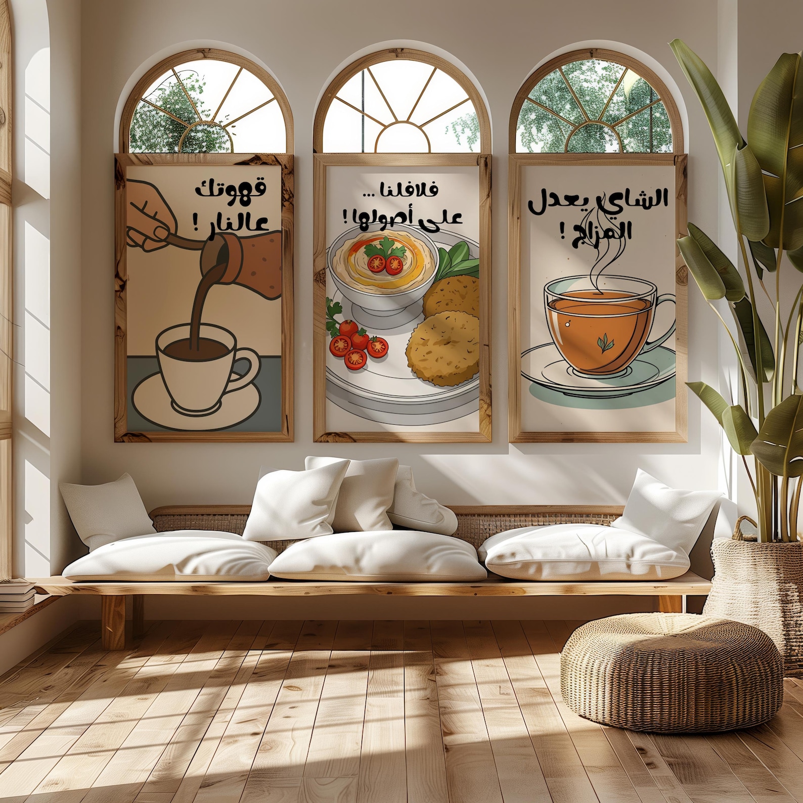 Coffee Wall Art : Coffee, Falafel and Tea - Levantine Decor - Etsy