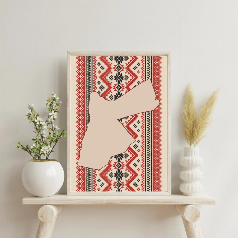 Jordan Map Digital Download | Jordanian Wall Art | Middle Eastern Home ...