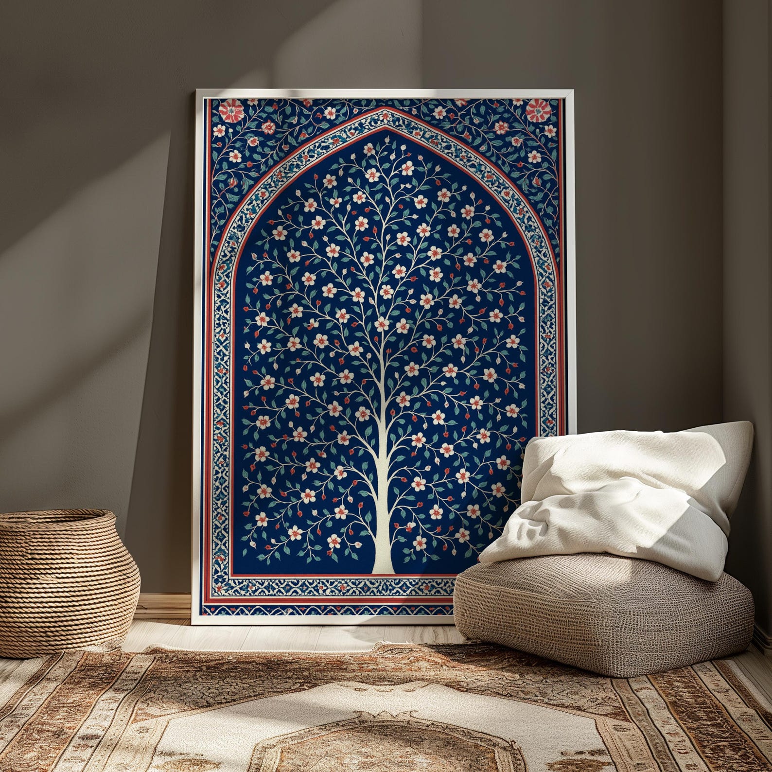 Islamic Geometric Floral Print Set: Botanical Archway Wall Art (digital ...