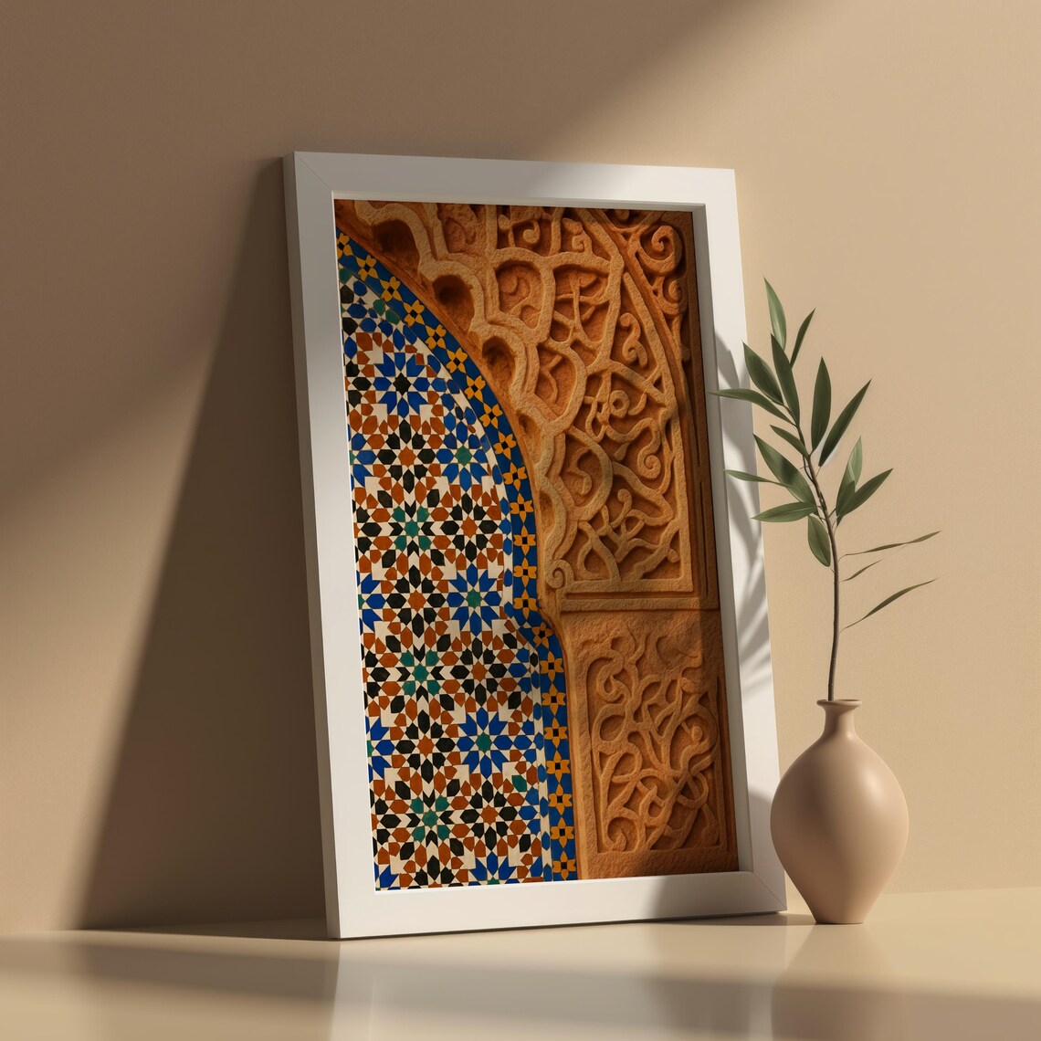 Islamic Geometric Art Print: Andalusian Architecture, Moorish Pattern ...