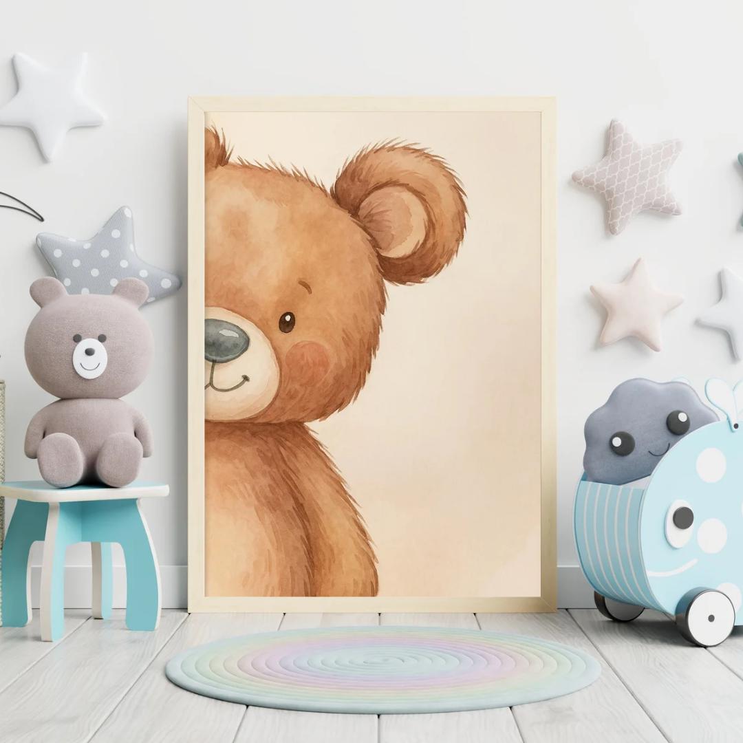 Cute Watercolor Teddy Bear Nursery Wall Art – Digital Download Art ...