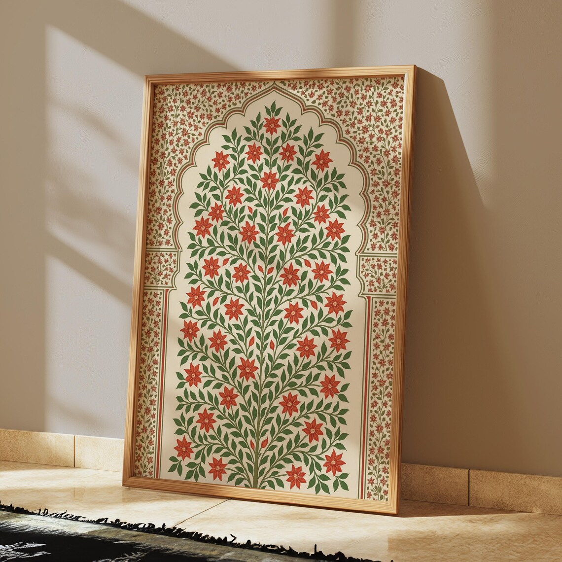 Islamic Geometric Floral Print Set: Botanical Archway Wall Art (digital ...