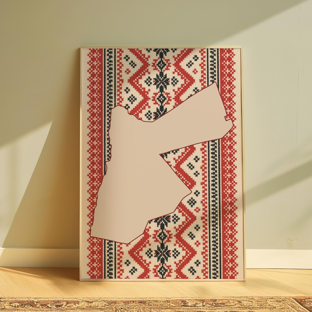 Jordan Map Digital Download | Jordanian Wall Art | Middle Eastern Home ...