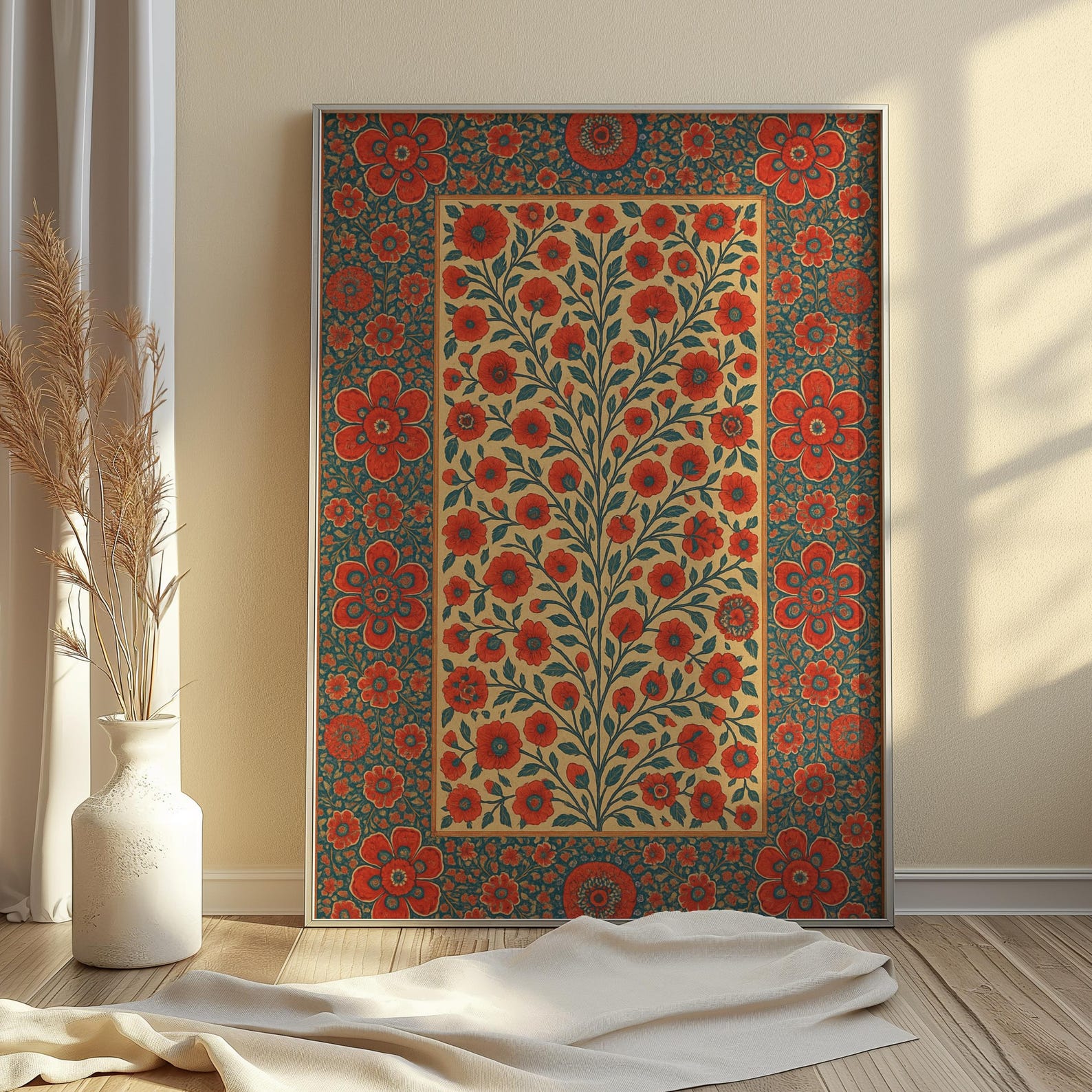 Islamic Geometric Floral Print Set: Botanical Archway Wall Art (digital ...
