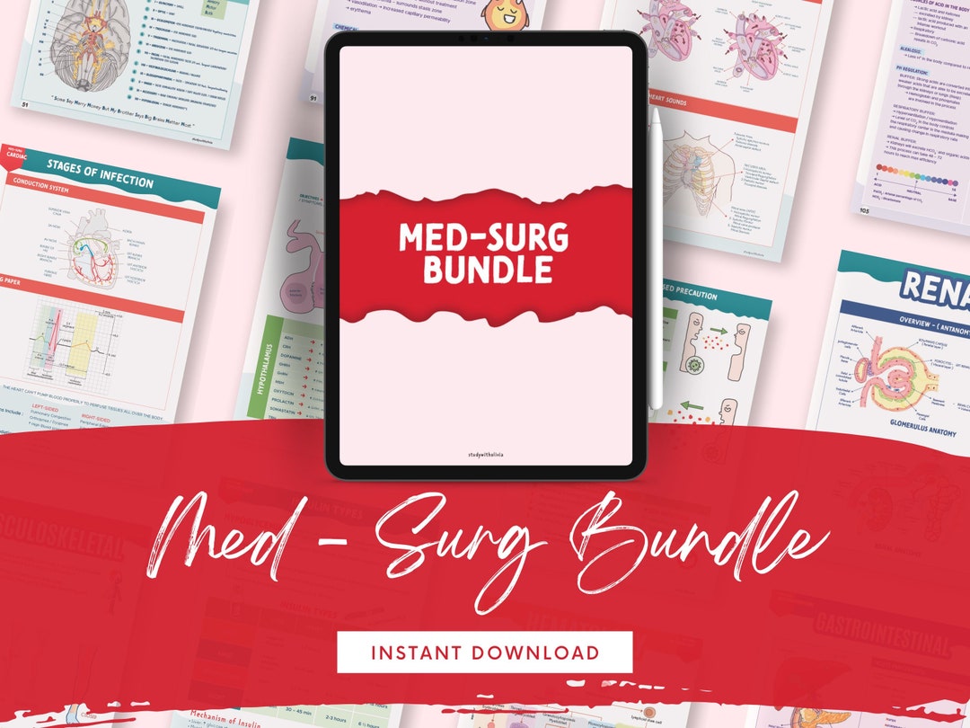 Studywitholivia Med-surg Notes Bundle Study Guide for Nursing Students ...
