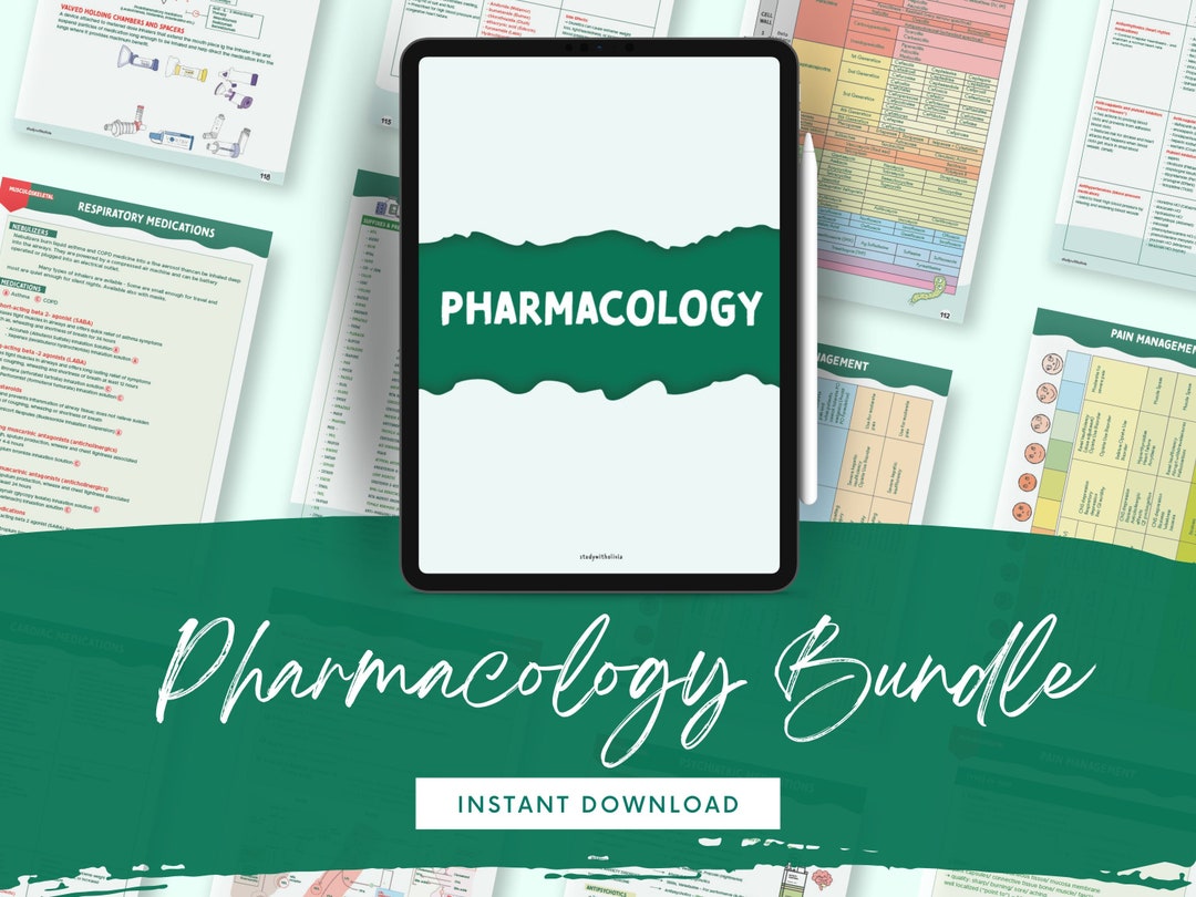 Studywitholivia Pharmacology Notes Bundle Study Guide for Nursing ...
