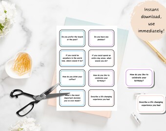 250 Conversation Starters, Printable Conversation Cards, Icebreaker ...