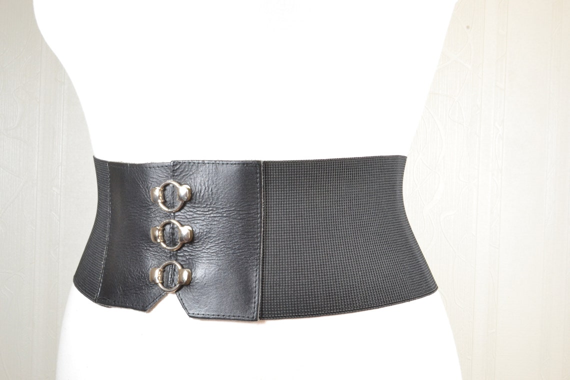 Black Stretchy Belt, Black Corset Belt - Etsy
