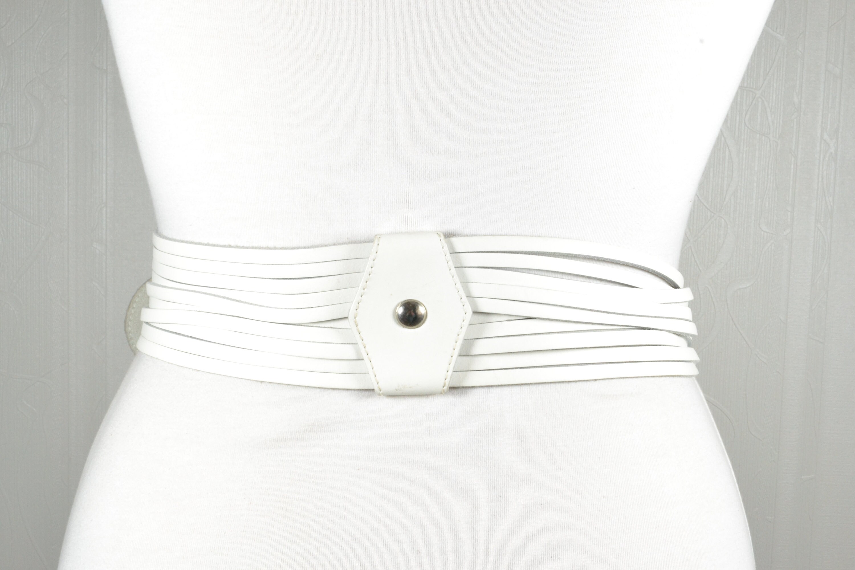 Wide White Leather Belt With Big Silver Buckle, White Leather Belt - Etsy