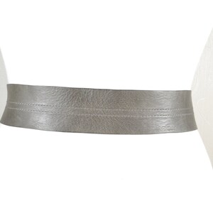 Gray Double Ring Belt, Unique Big Buckle, Gray Asymmetrical Leather ...