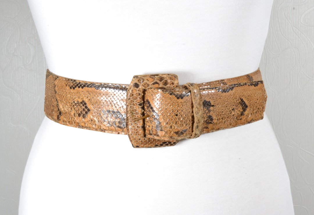 Genuine Python Belt, Brown Python Belt, Wide Python Skin Belt, Wide ...