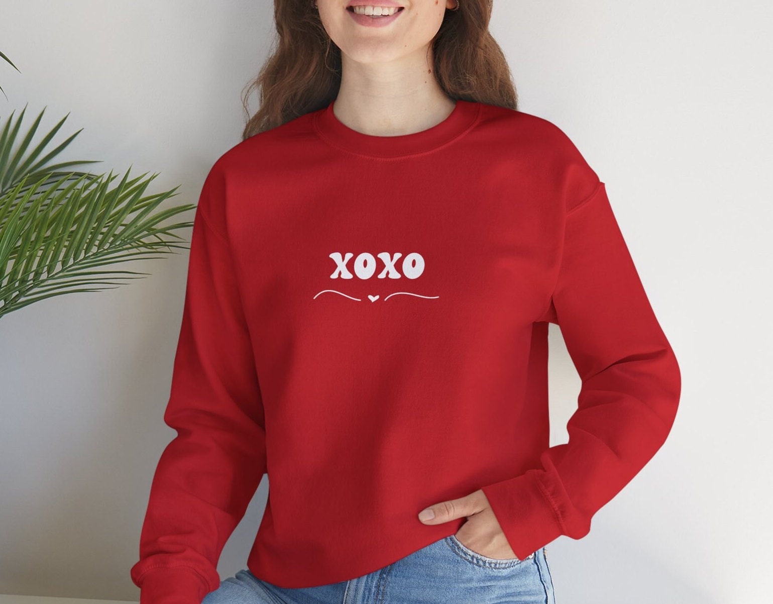 Xoxo Sweatshirt, Red Sweatshirt, Valentine's Day Sweatshirt, Valentine ...
