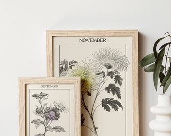 Birth Month Flower Wall Art Print 16x20 - Etsy