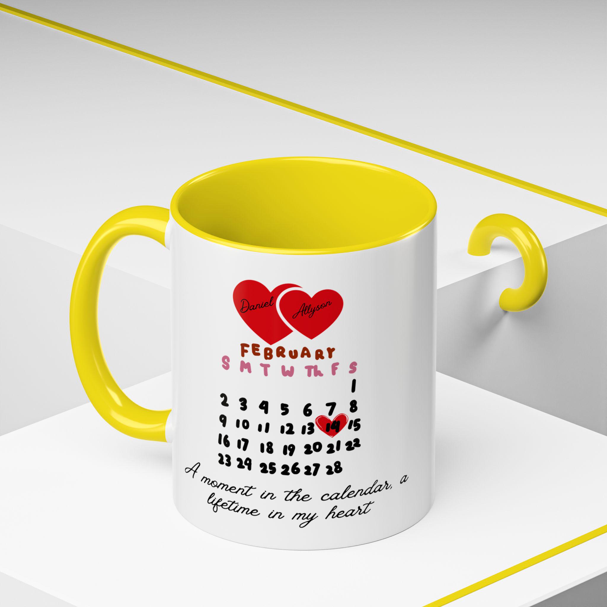 Personalized Calendar February Valentine's Day Mug, Love Mug, San ...