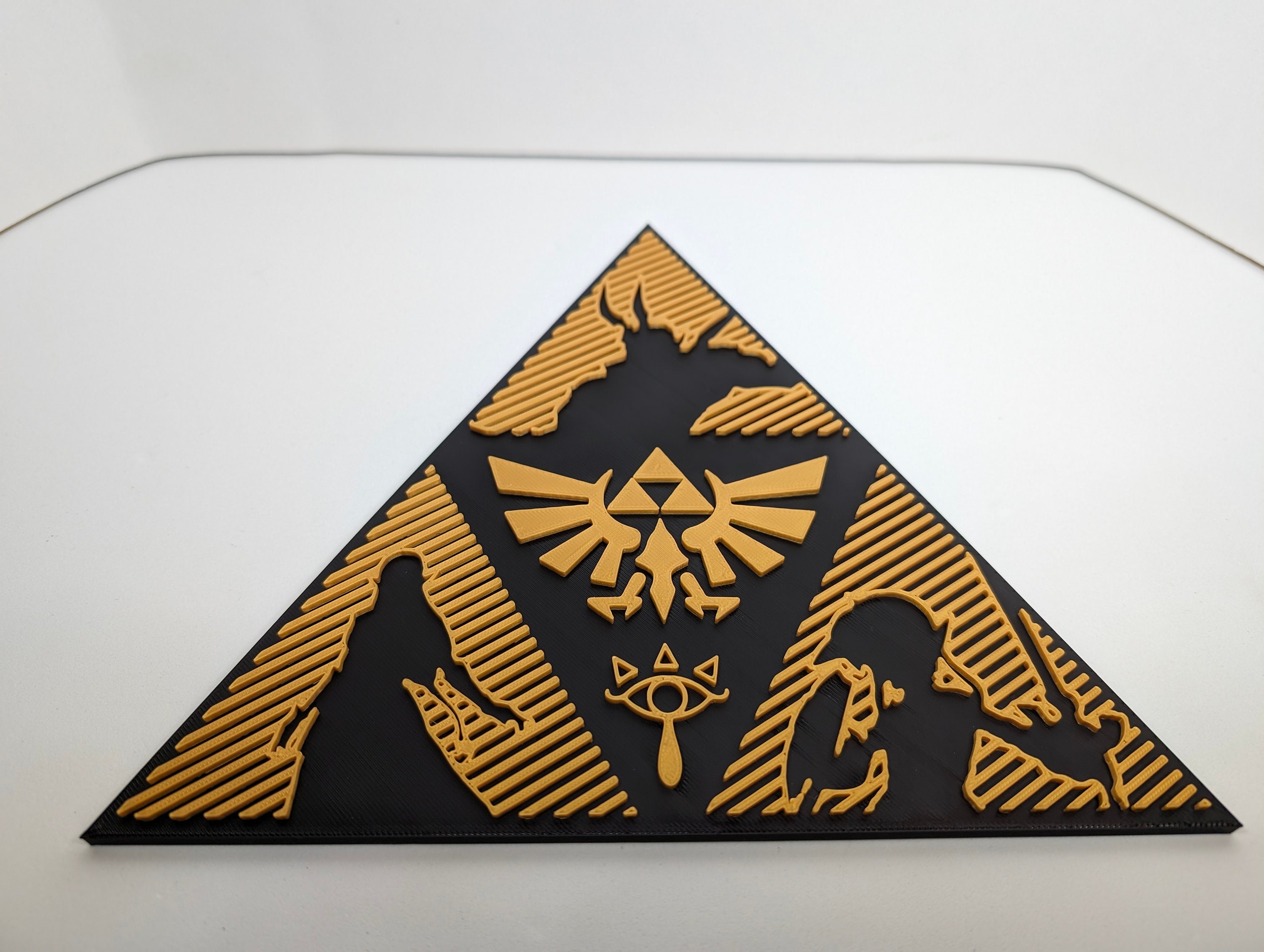 Legend of Zelda Triforce Wall Art, Custom Design With Outlines of Ganon ...
