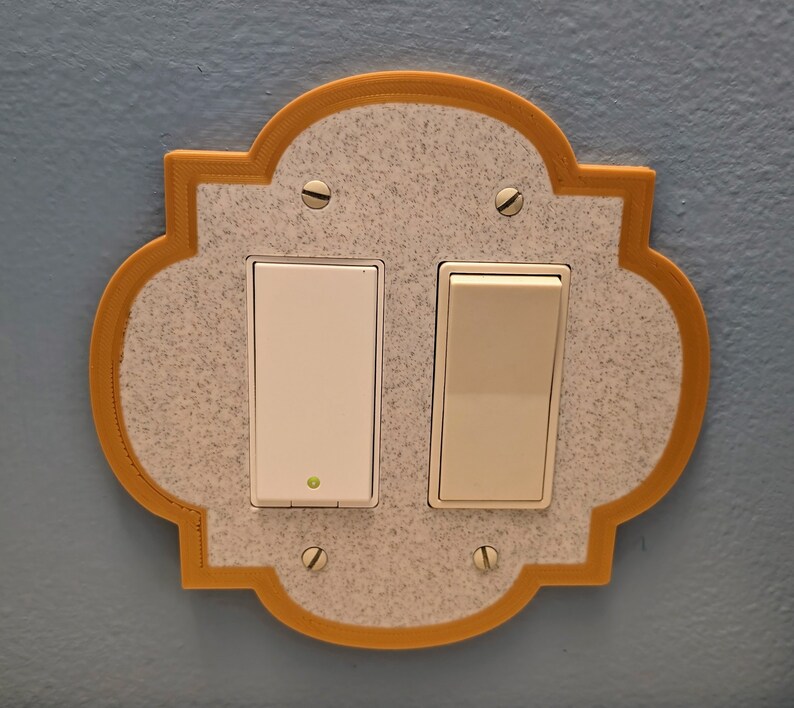 Vintage-style 3D Printed Custom Switch Plate Covers White Marble & Gold ...