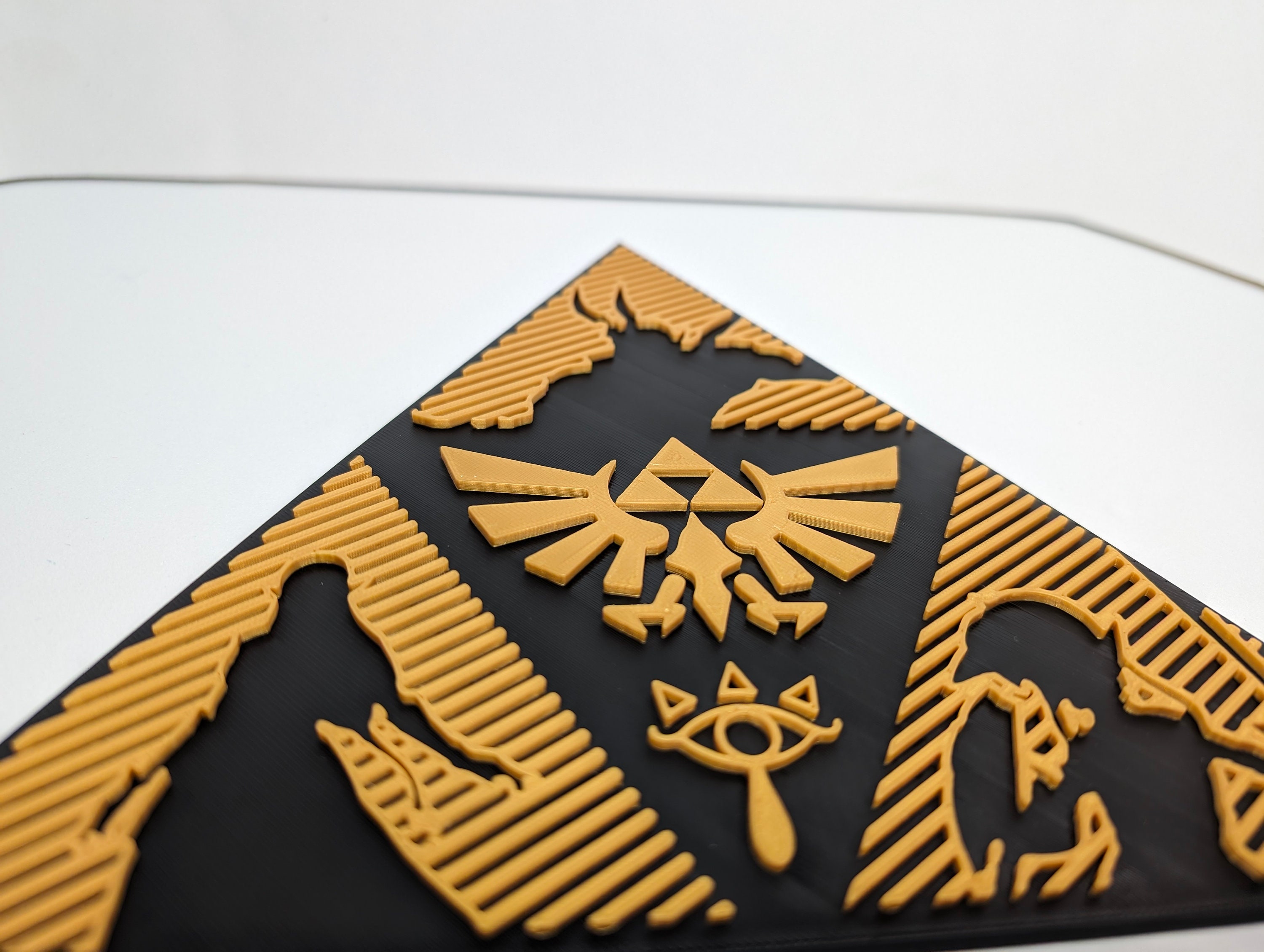 Legend of Zelda Triforce Wall Art, Custom Design With Outlines of Ganon ...