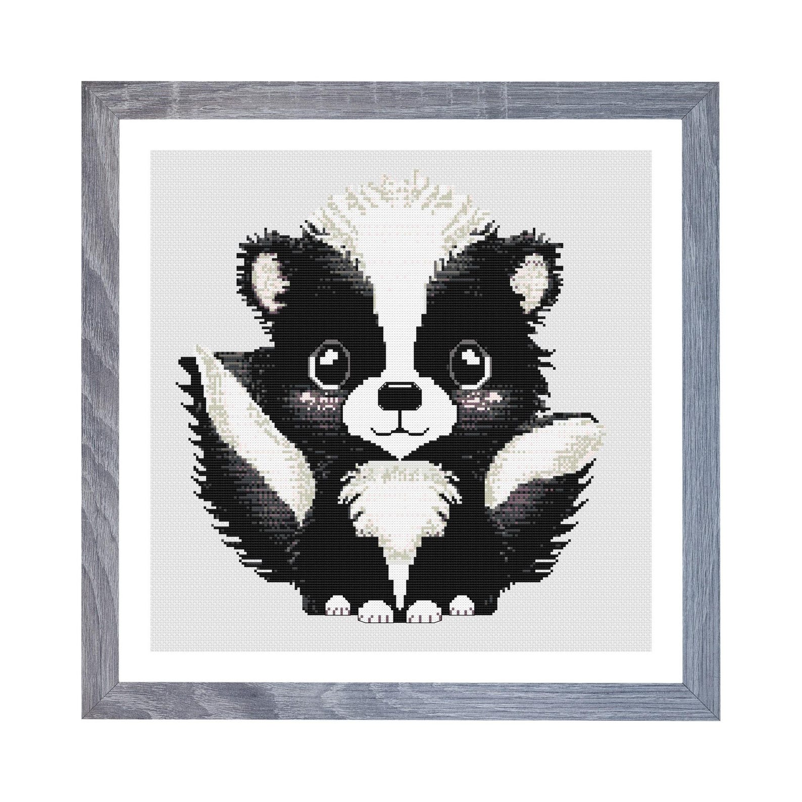 Adorable Skunk Cross-stitch Pattern – Beginner Friendly Woodland Animal ...