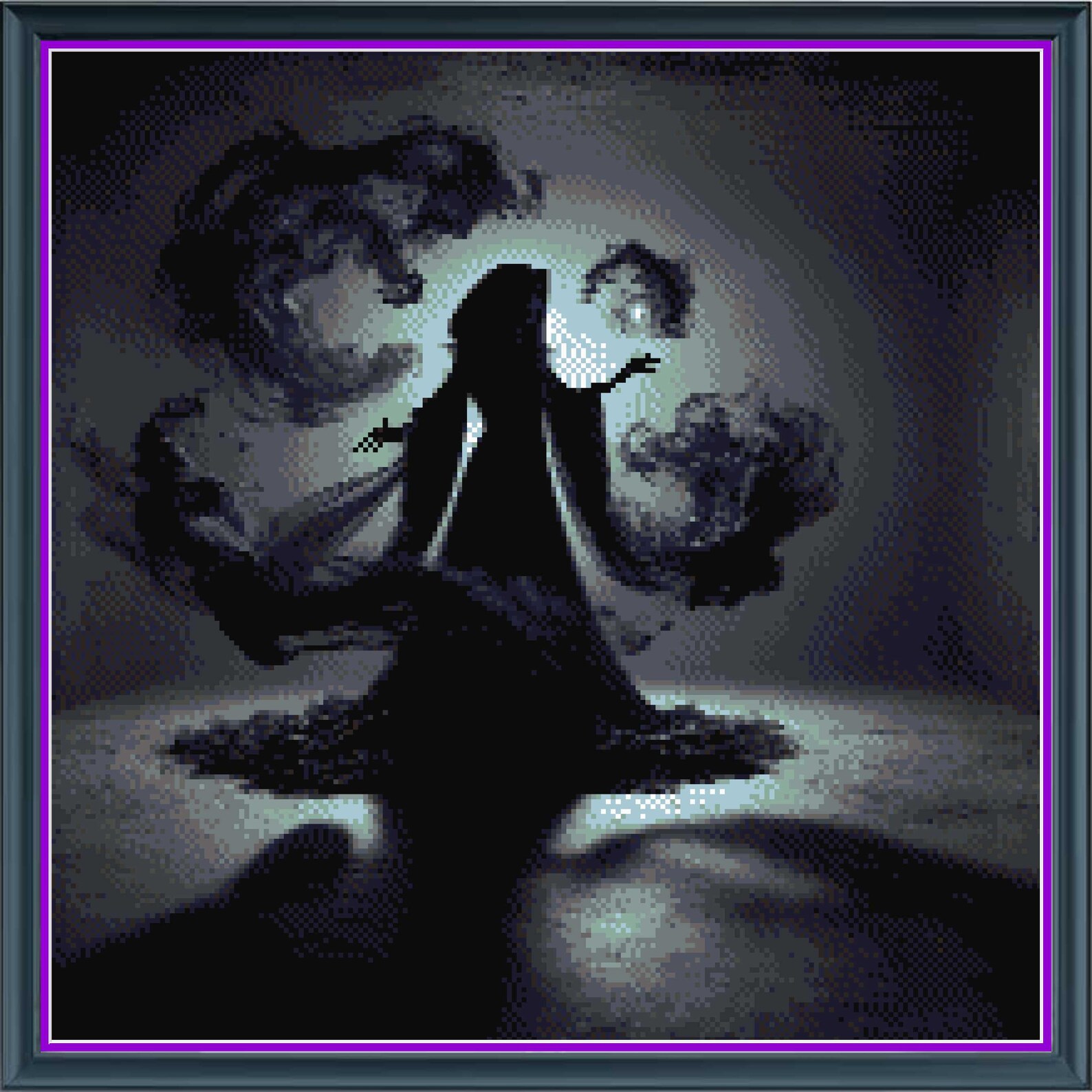 Shadow Witch Cross-stitch Pattern Gothic Elegance in 200x200 Stitches ...