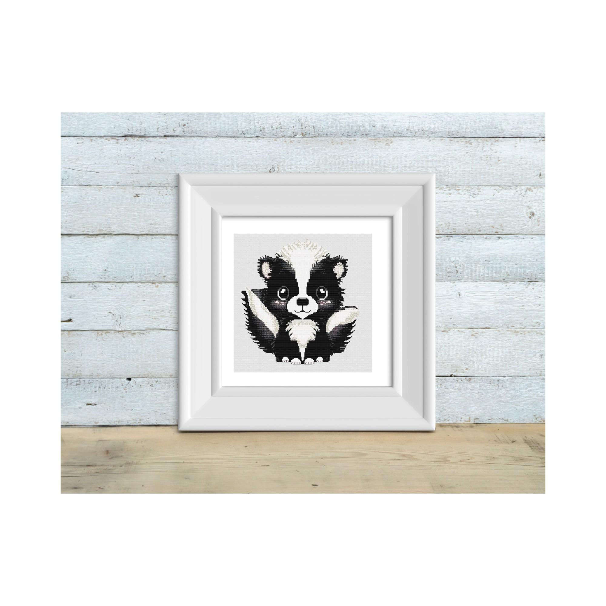 Adorable Skunk Cross-stitch Pattern – Beginner Friendly Woodland Animal ...