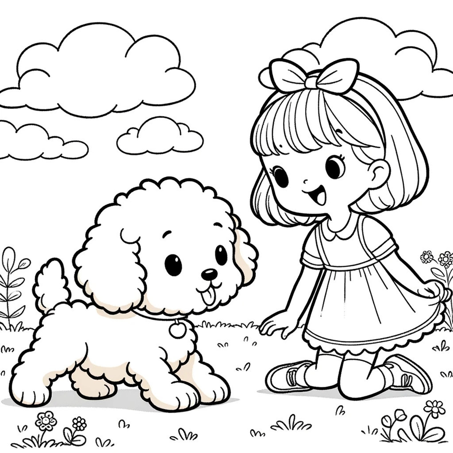 Golden Doodle Coloring Page - Etsy