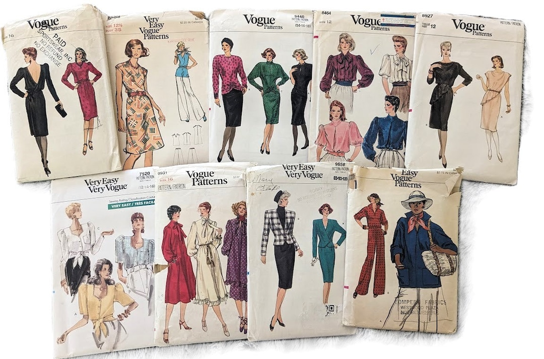 Vintage Vogue Sewing Pattern 1374 9108 8464 8927 8588 9658 9440 8540 ...