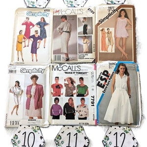 UC 1980s Vintage Sewing Pattern Butterick 4707 5760 4206 6455 4296 6391 ...