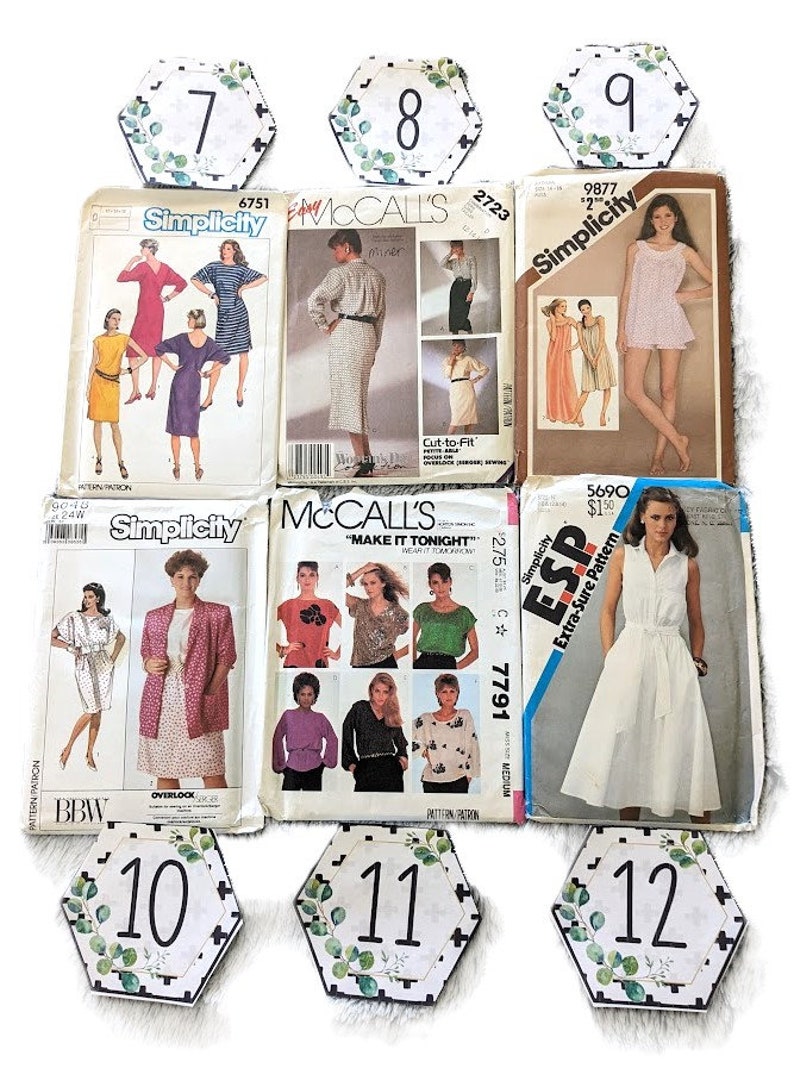 UC 1980s Vintage Sewing Pattern Butterick 4707 5760 4206 6455 4296 6391 ...