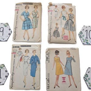 1960s Vintage Sewing Pattern Simplicity 7163 7908 6245 3890 3909 3308 ...