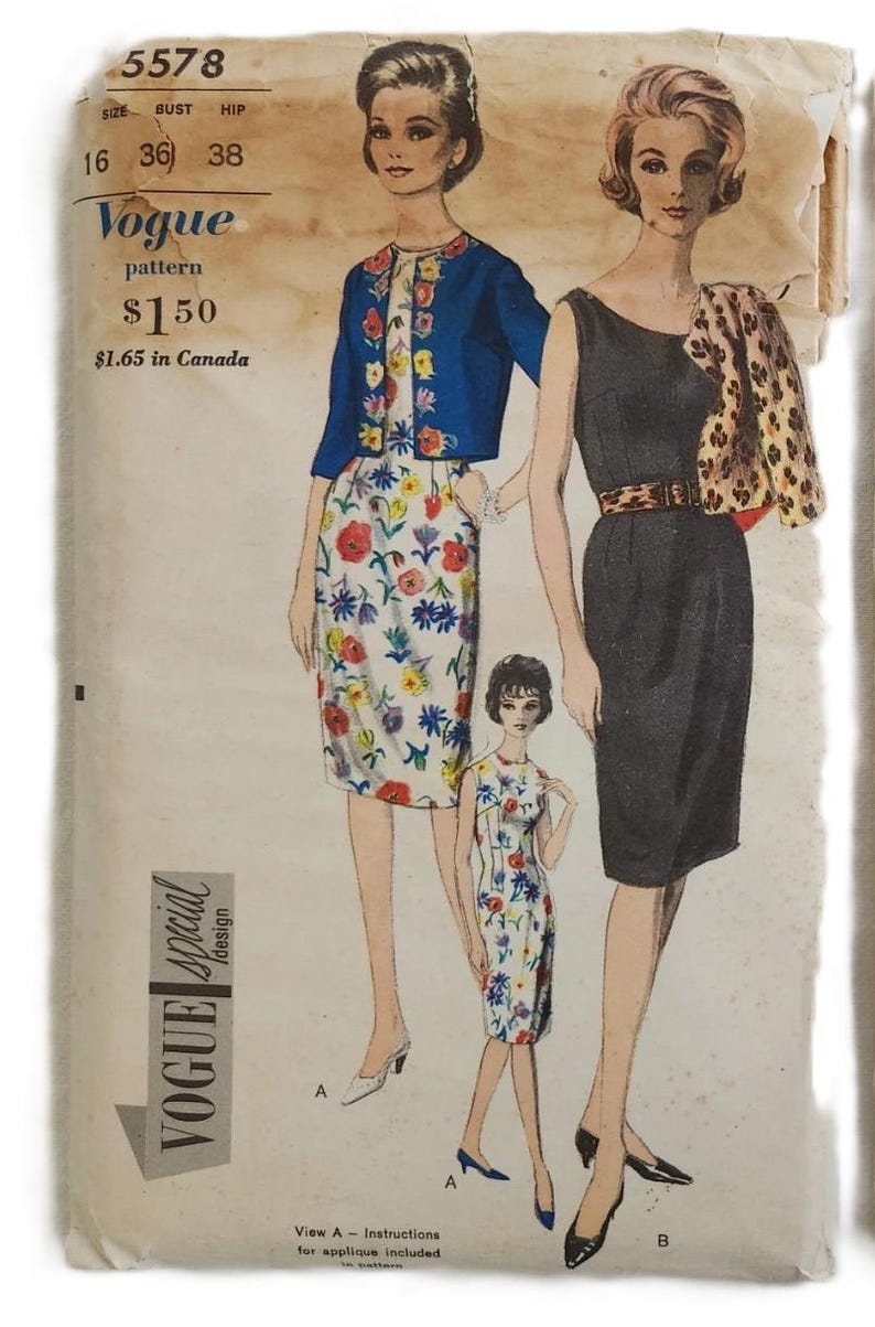 UNCUT RARE 1960s Vintage Vogue Sewing Pattern 7360 7528 8183 9496 9347 ...