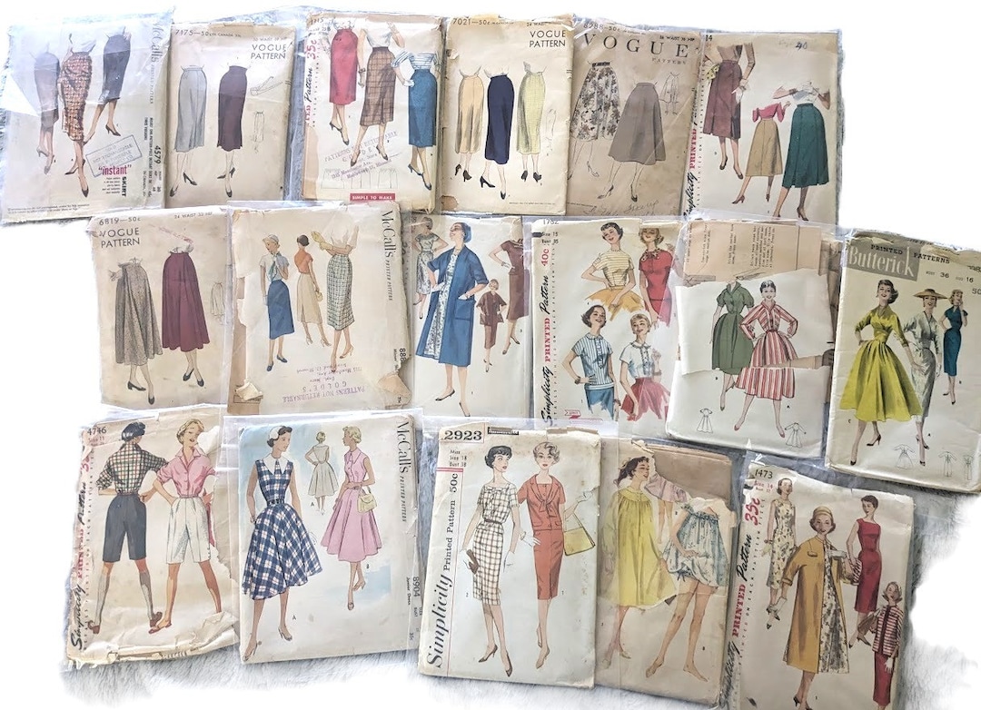 1950s Vintage Sewing Pattern Vogue 8288 Simplicity 1473 1431 2923 4746 ...