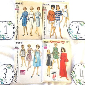 B36 Vintage Sewing Pattern Simplicity 3036 5910 8147 7045 7120 7702 ...