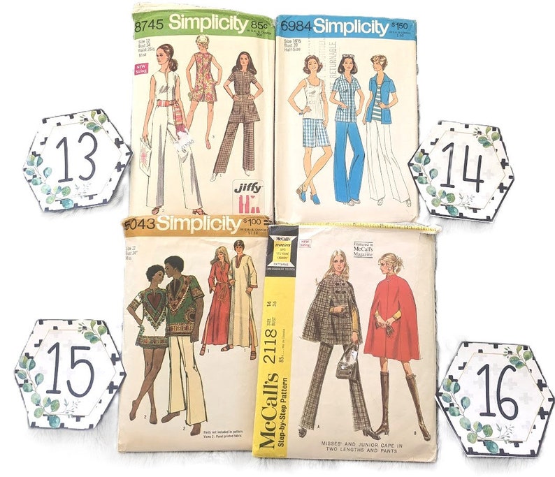 1970s Vintage Sewing Pattern Simplicity 9927 7723 7790 9408 5466 9676 ...