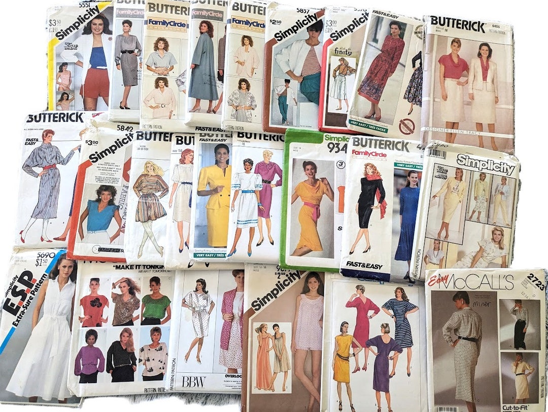 UC 1980s Vintage Sewing Pattern Butterick 4707 5760 4206 6455 4296 6391 ...