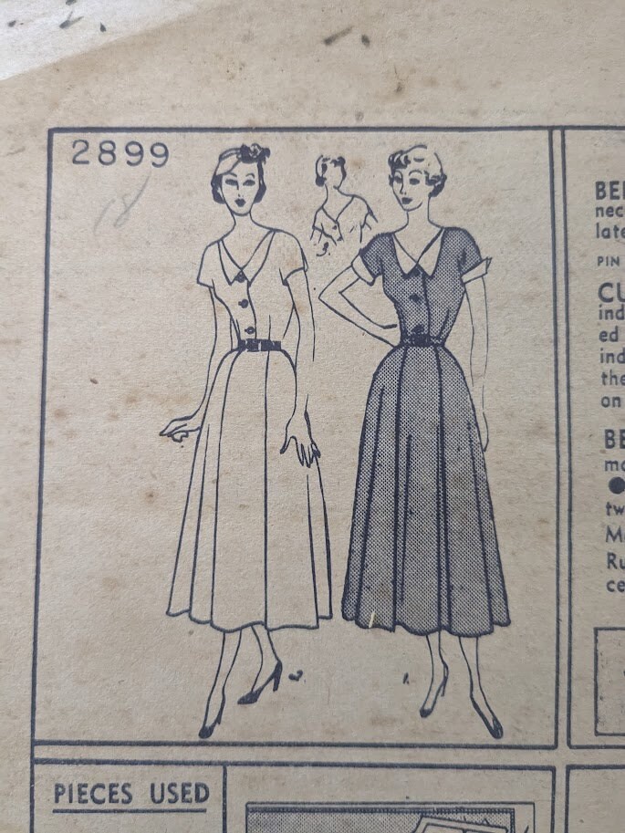 1940s Vintage Sewing Pattern American Weekly 3748 Simplicity 2095 2808 ...