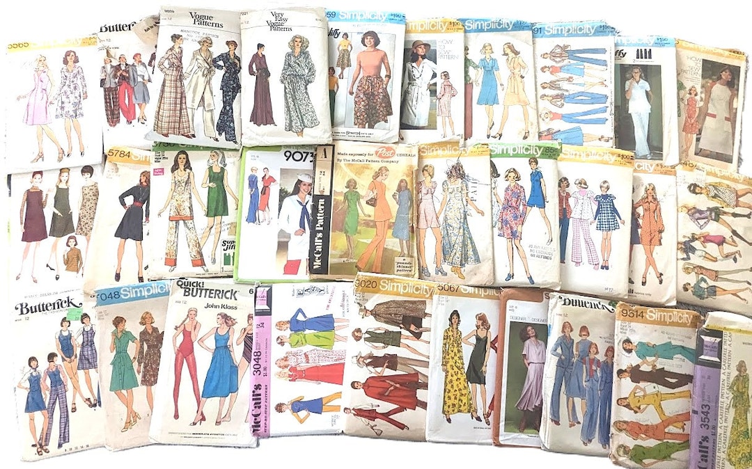 B34 1970s Sewing Pattern Simplicity 9073 7049 5792 7959 9514 7391 6964 ...