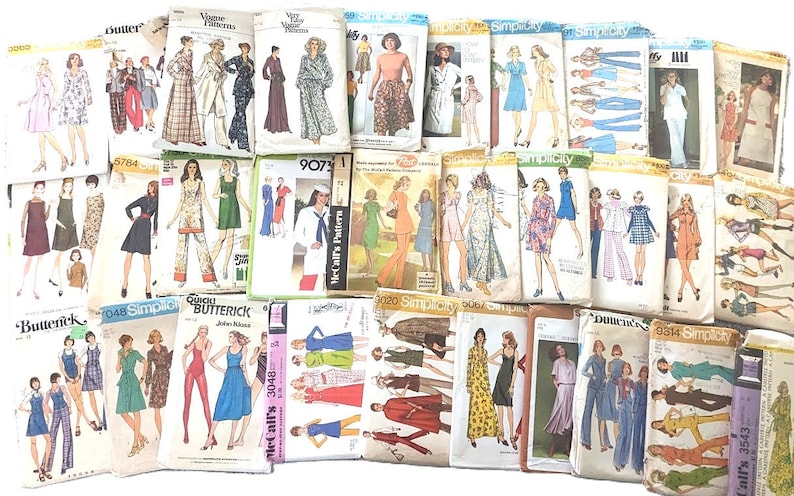 B34 1970s Sewing Pattern Simplicity 9073 7049 5792 7959 9514 7391 6964 ...
