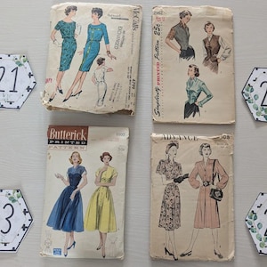 1950s Vintage Sewing Pattern Butterick6713 8615 4878 Vogue 4785 4867 ...