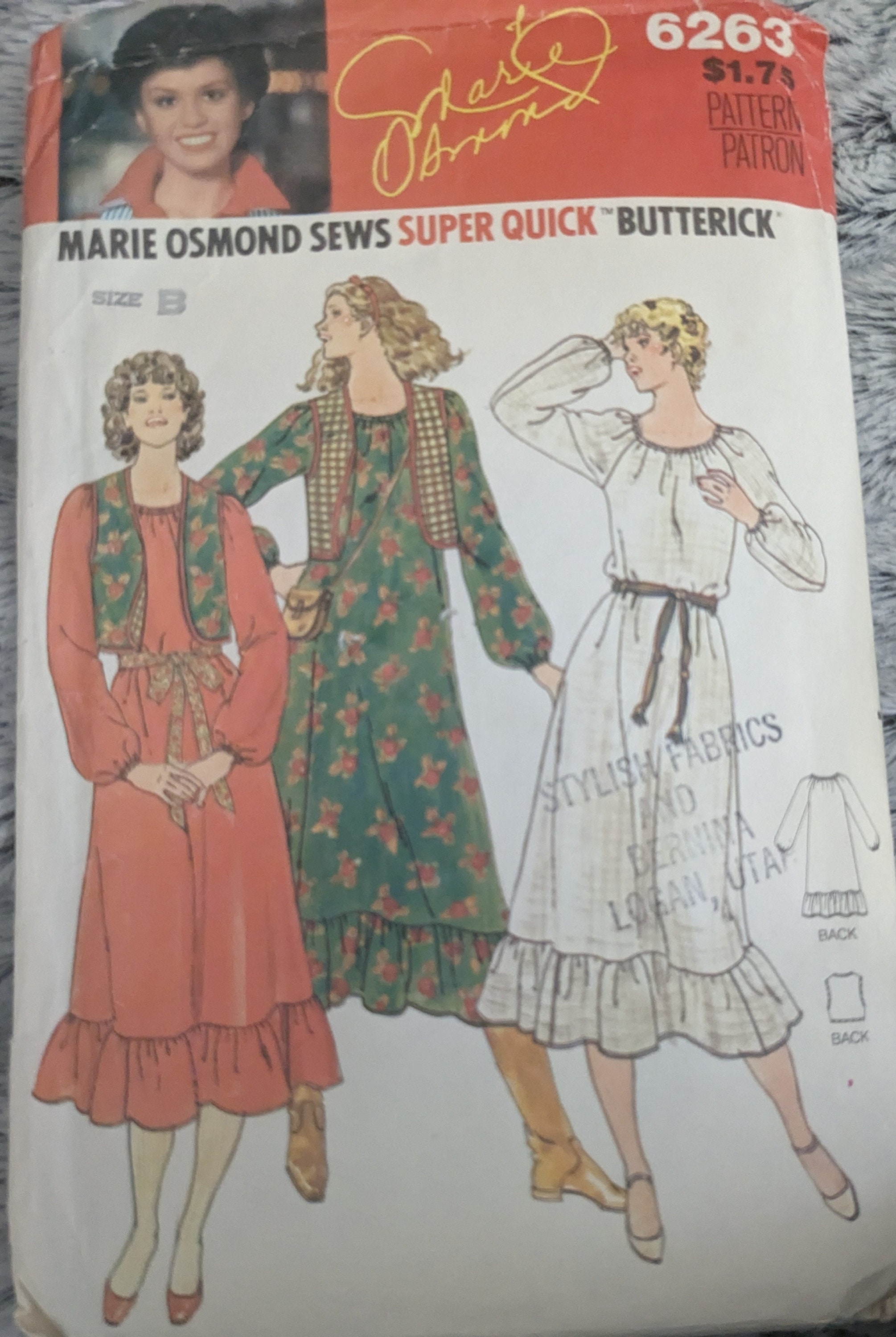 U Pick 1970s Vintage Sewing Patterns Poncho Designer Marie Osmond ...